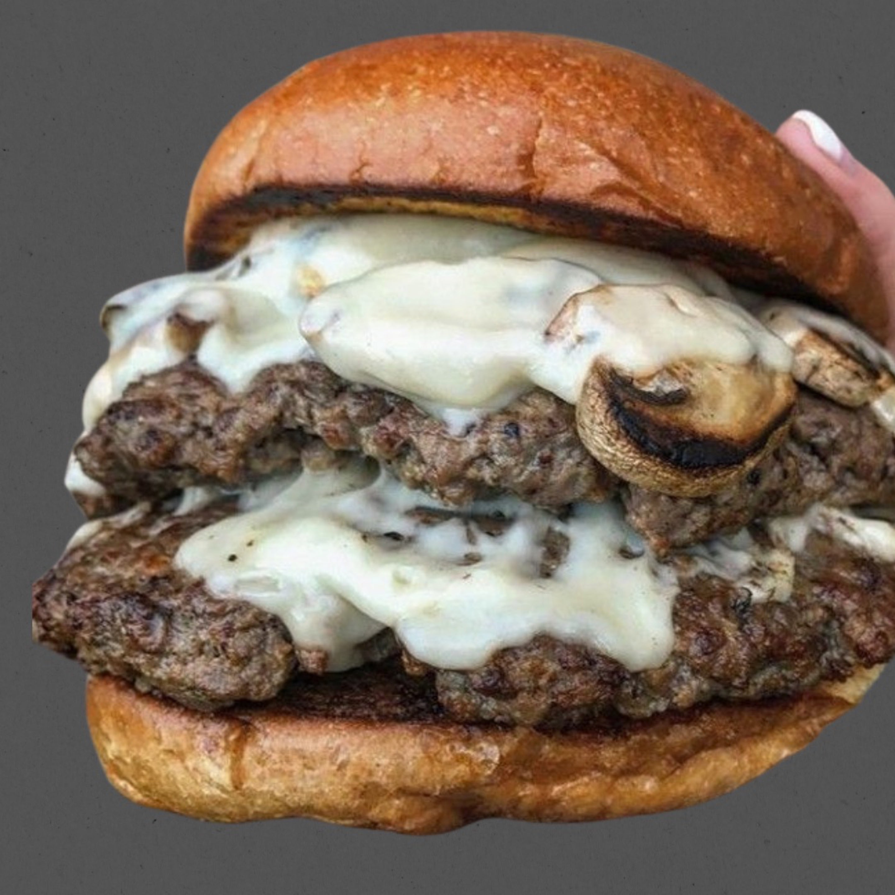 Mushroom Provolone Smash Burger | Crave Eatery Take Out